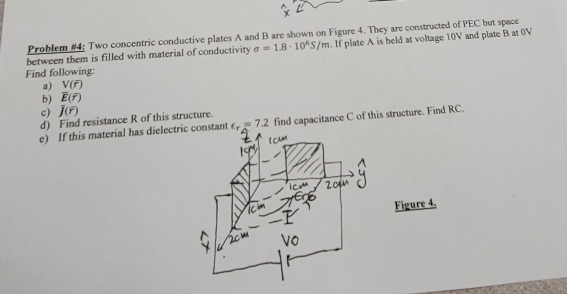 Solved Problem H4: Two concentric conductive plates A and B | Chegg.com