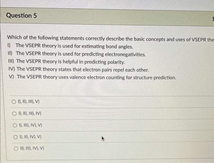Solved Which of the following statements correctly describe | Chegg.com