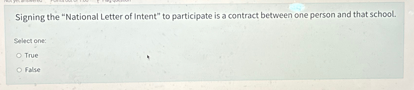 Solved Signing the "National Letter of Intent" to | Chegg.com