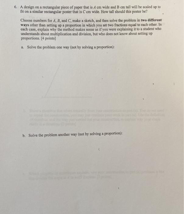 Solved 6. A design on a rectangular piece of paper that is A | Chegg.com