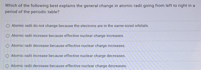 Solved Which of the following best explains the general | Chegg.com