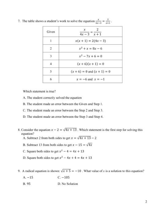 Solved Integrated Math III Rational and Radical Functions | Chegg.com