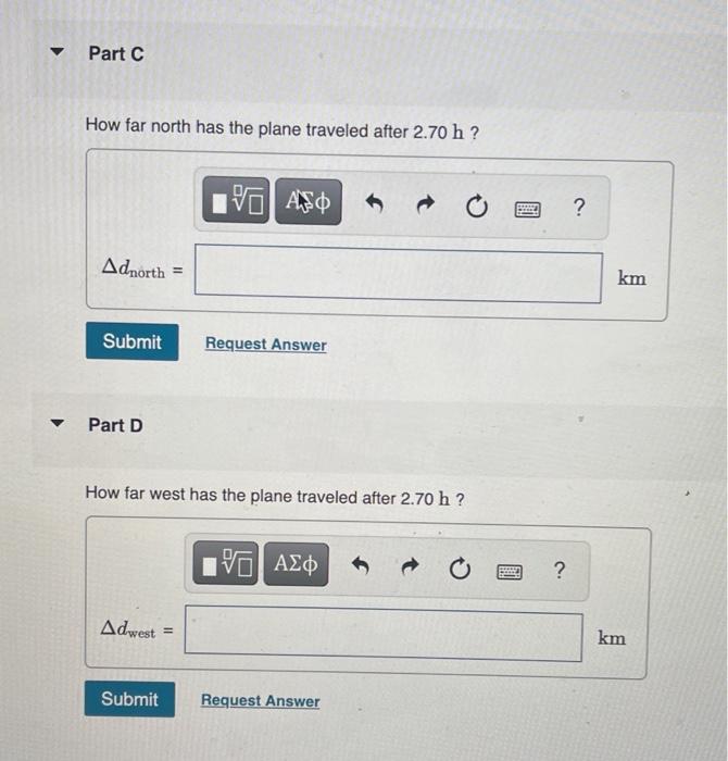 Solved An airplane is traveling 835 km/h in a direction | Chegg.com