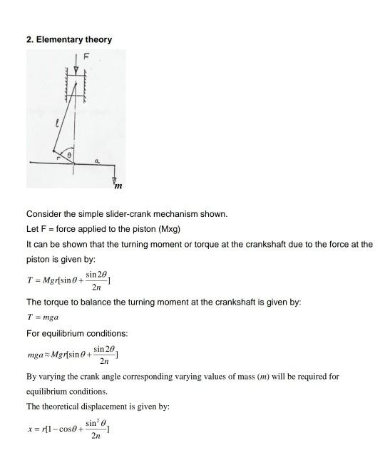 Solved A Consider the simple crank shown ( = length of | Chegg.com