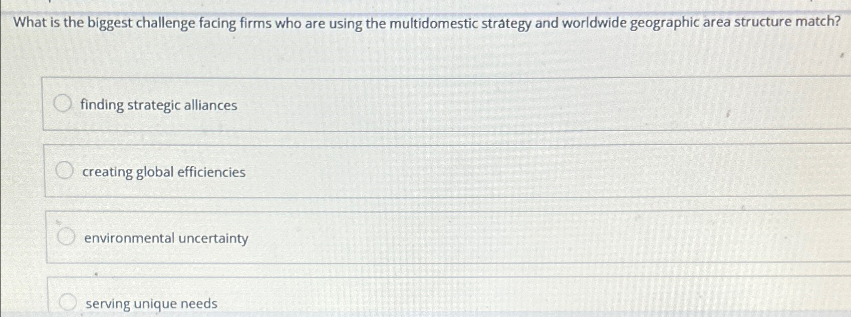 Solved What is the biggest challenge facing firms who are | Chegg.com