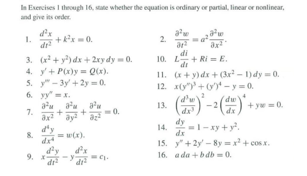Solved In Exercises 1 ﻿through 16, ﻿state whether the | Chegg.com