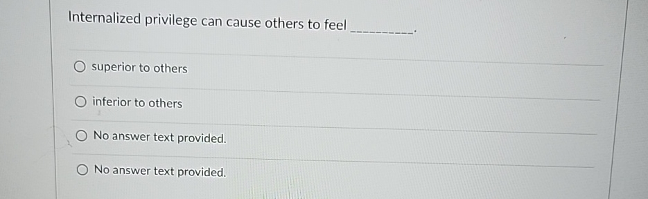 Solved Internalized privilege can cause others to | Chegg.com