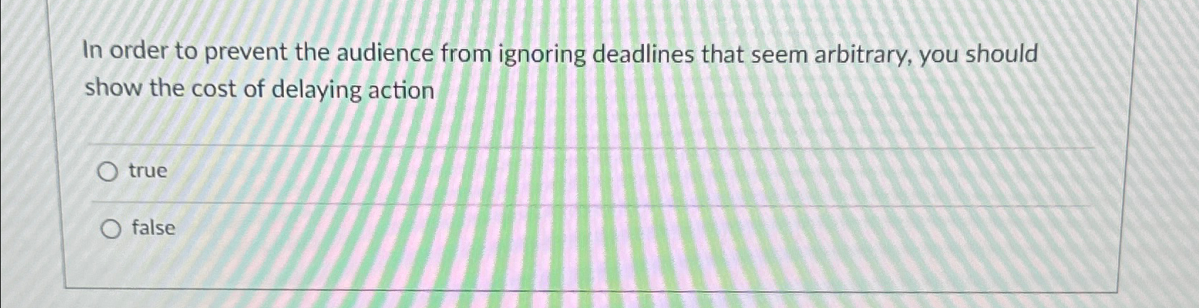 Solved In order to prevent the audience from ignoring | Chegg.com
