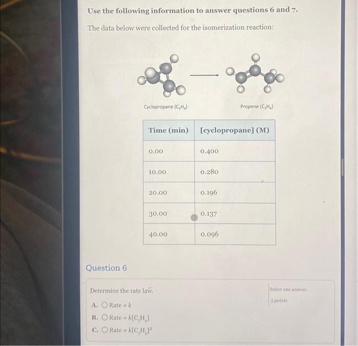 Solved Use the following information to answer questions 6 | Chegg.com
