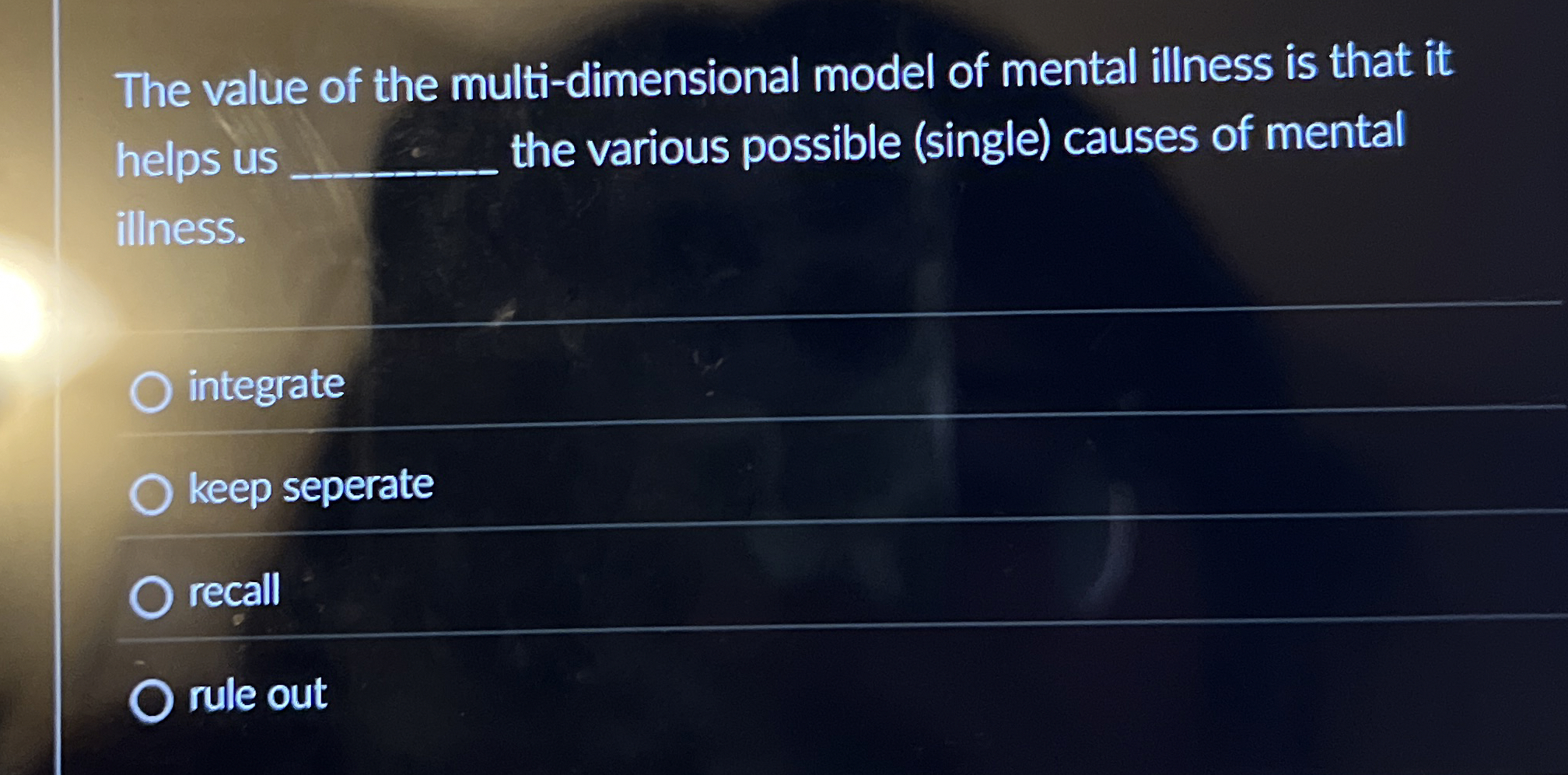 Solved The value of the multi-dimensional model of mental | Chegg.com