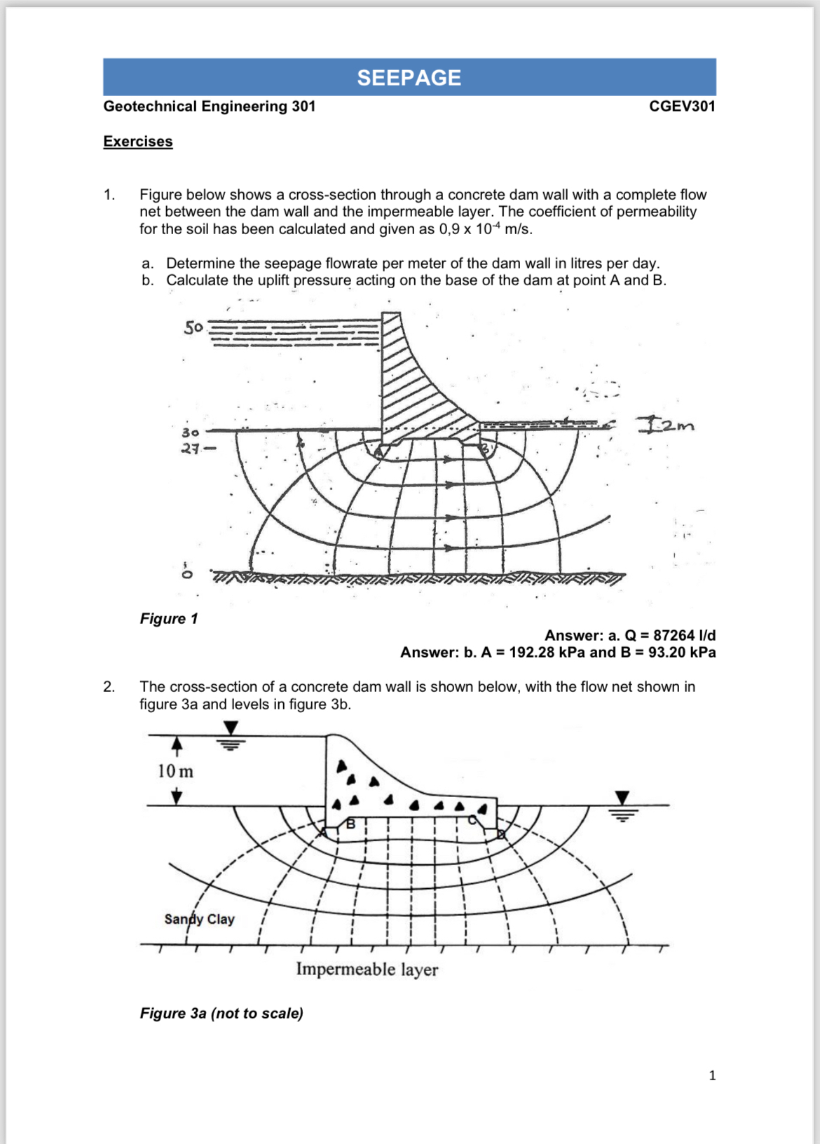 Solved SEEPAGEGeotechnical Engineering | Chegg.com
