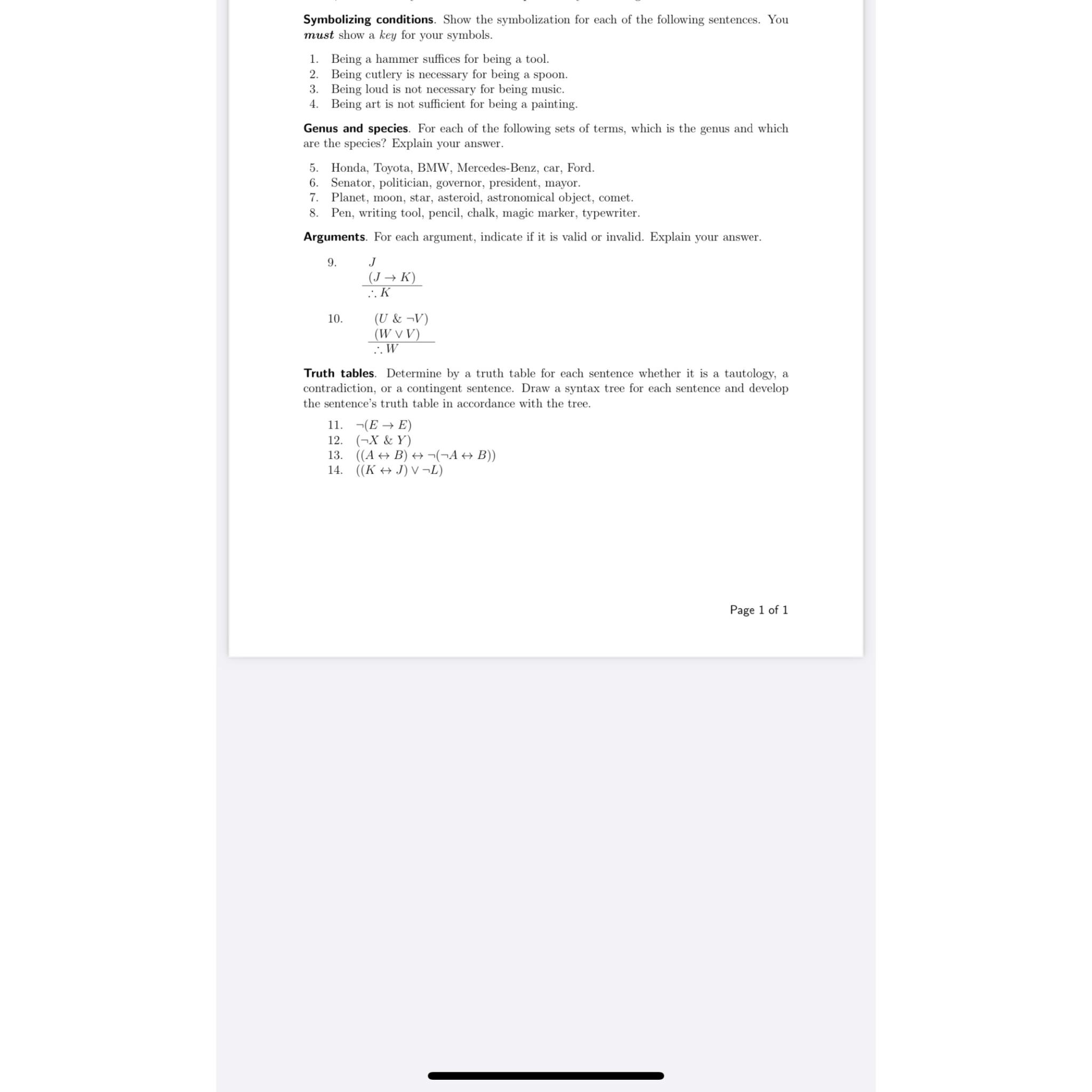 Symbolizing conditions. Show the symbolization for | Chegg.com