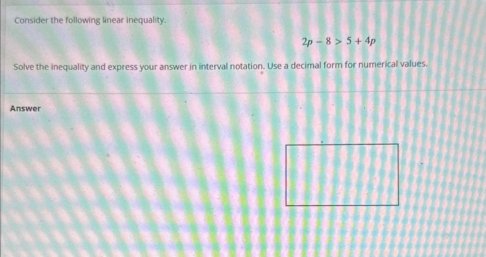 Solved Consider the following linear | Chegg.com