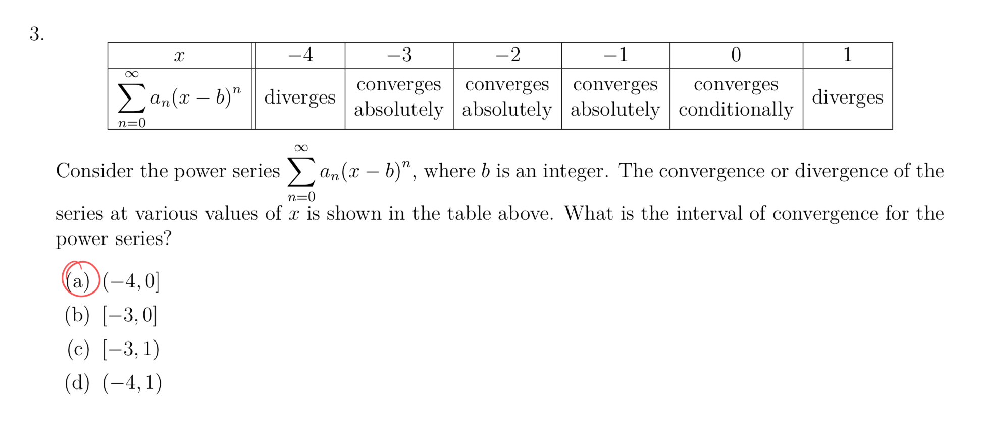 Solved Consider the power series ∑n=0∞an(x-b)n, ﻿where b ﻿is | Chegg.com
