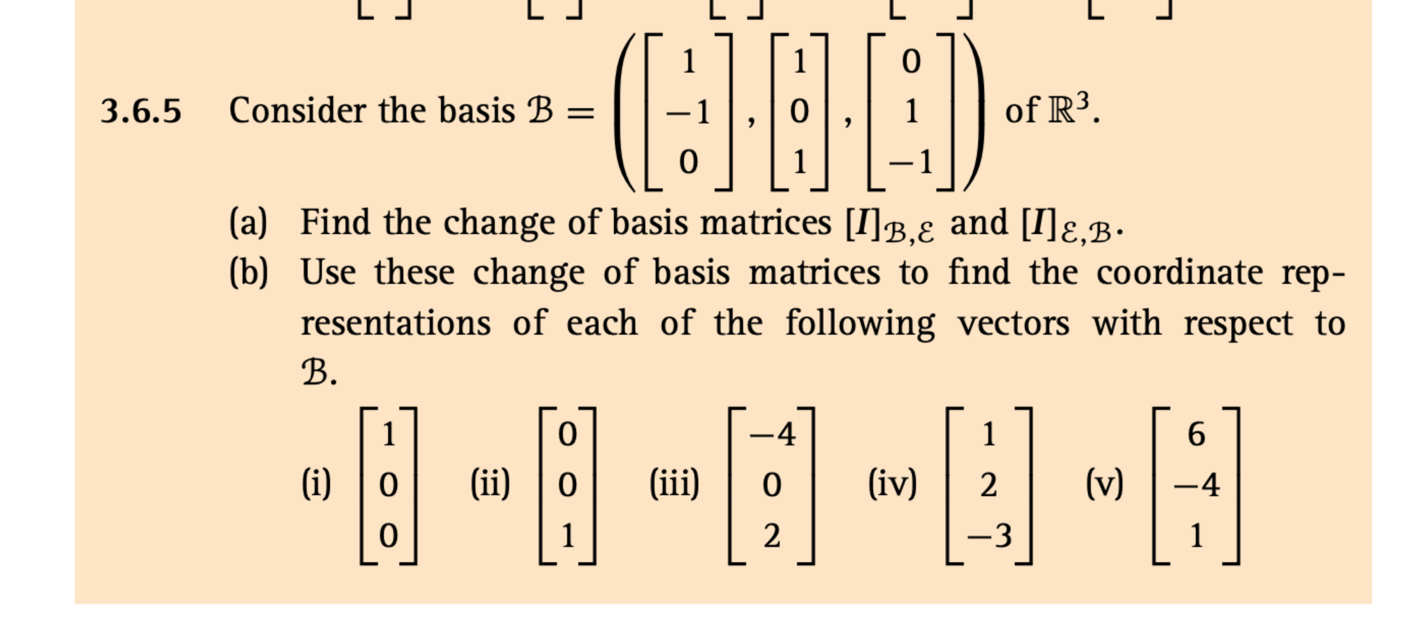 Solved Only solve iii and iv3.6.5 ﻿Consider the basis | Chegg.com