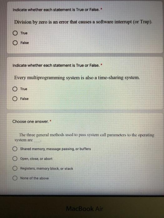 Solved Indicate whether each statement is True or False." | Chegg.com