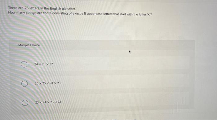 Solved There are 26 letters in the English alphabet. How | Chegg.com