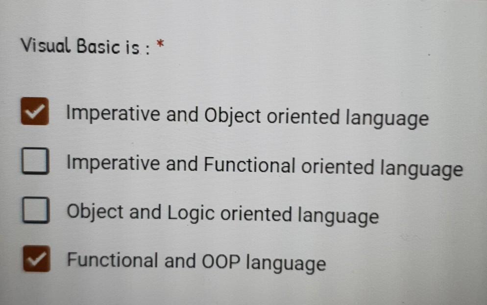 Solved Visual Basic is : Imperative and Object oriented | Chegg.com