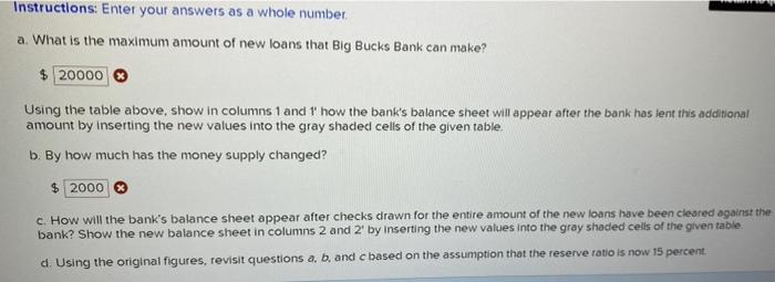 Solved Suppose that Big Bucks Bank has the simplified | Chegg.com