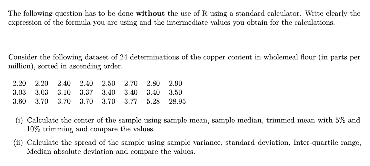Solved The following question has to be done without the use | Chegg.com