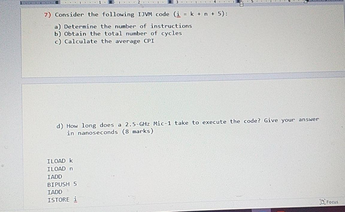 Solved 2.1 7) Consider the following IJVM code (i = k + n + | Chegg.com