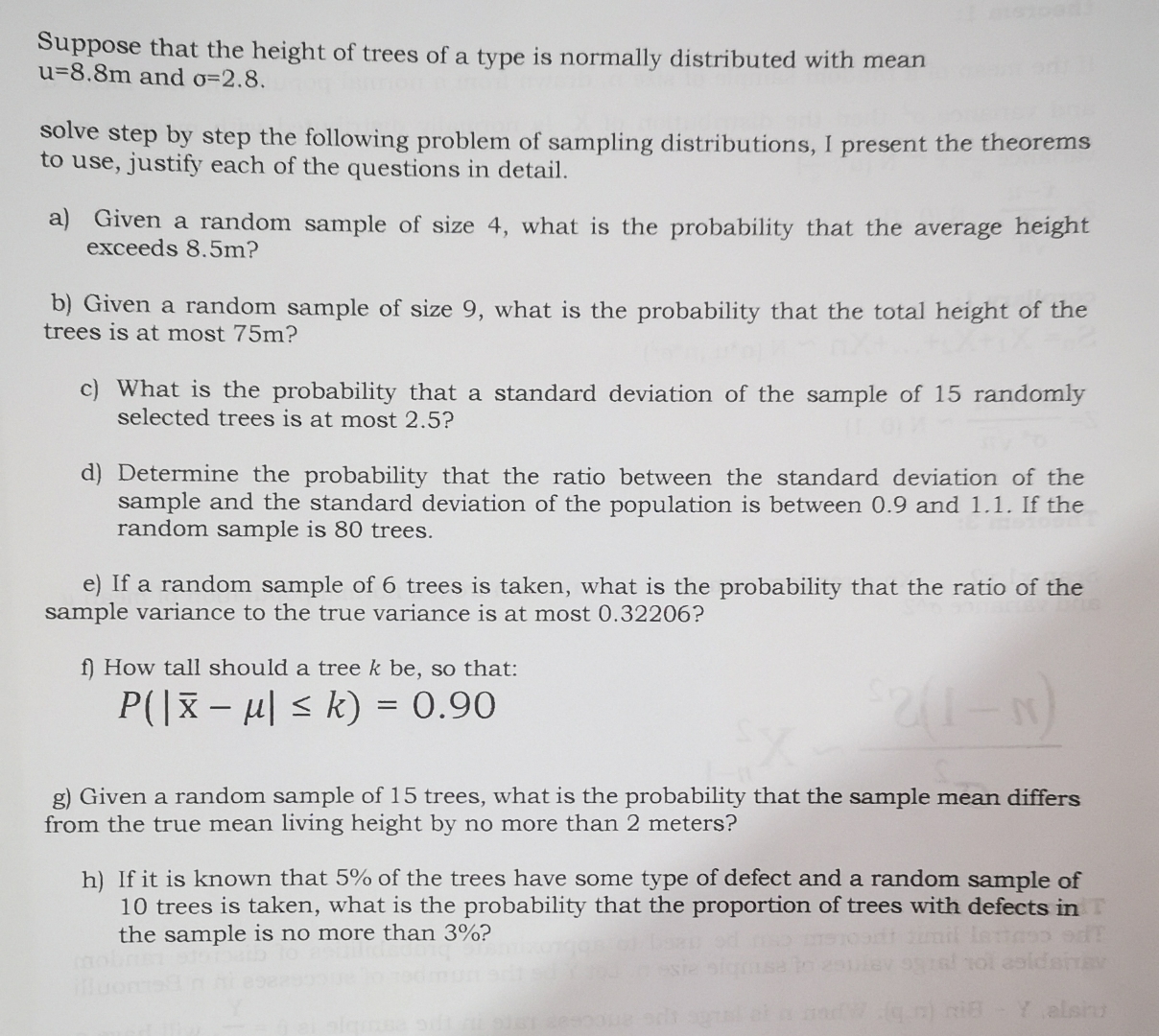 Solved Suppose that the height of trees of a type is | Chegg.com