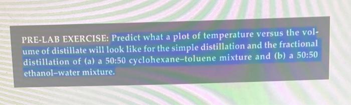 Solved PRE-LAB EXERCISE: Predict what a plot of temperature | Chegg.com