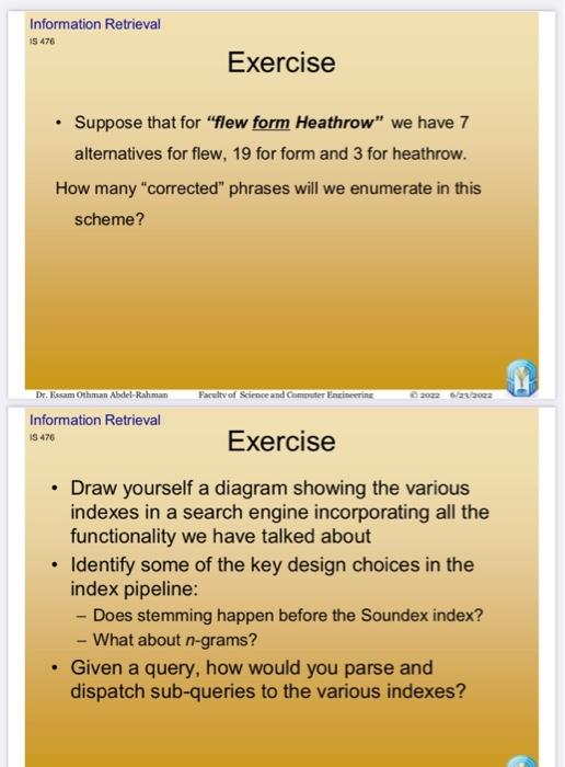 Solved Information Retrieval Exercise - Suppose that for | Chegg.com