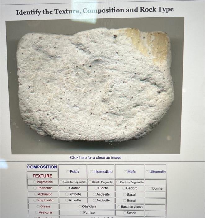 Solved EARTH SCIENCE LAB Igneous Sample #3: Identify the | Chegg.com