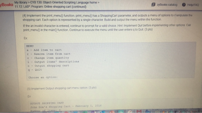 Solved Books My Library Cyb 130 Object Oriented Scripting 0209