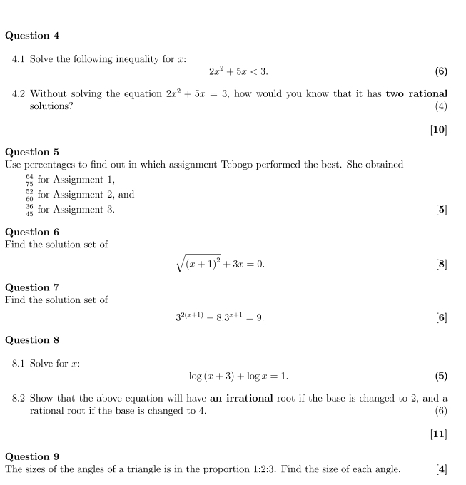 Solved Question 44.1 ﻿Solve the following inequality for x | Chegg.com
