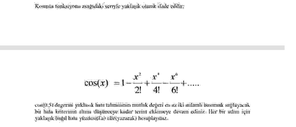Solved The cosine function is approximated by the following | Chegg.com