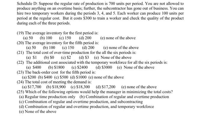 Solved Productions costs are as follows: (a) regular time: | Chegg.com