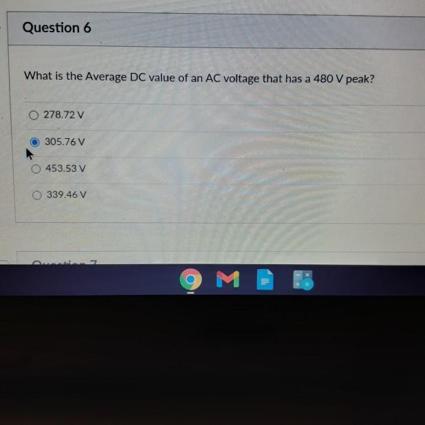Solved Question 6 What is the Average DC value of an AC | Chegg.com