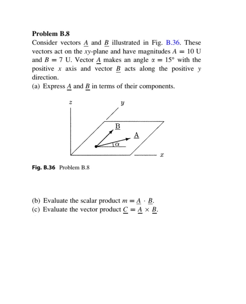 Solved Problem B. 8Consider vectors A? and B? illustrated | Chegg.com Solved Problem B. 8Consider vectors A? and B? illustrated | Chegg.com