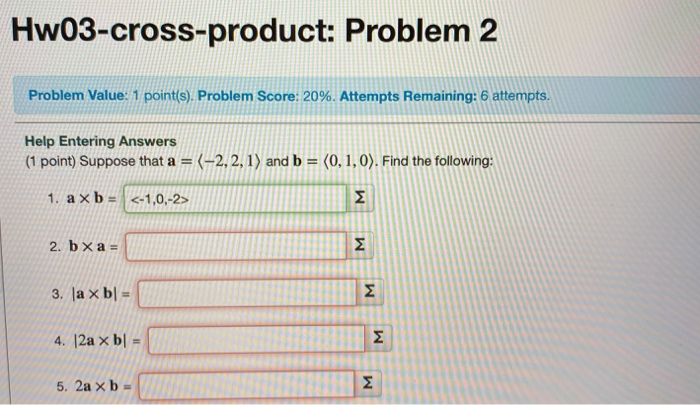 Solved Hw03-cross-product: Problem 2 Problem Value: 1 | Chegg.com Solved Hw03-cross-product: Problem 2 Problem Value: 1 | Chegg.com
