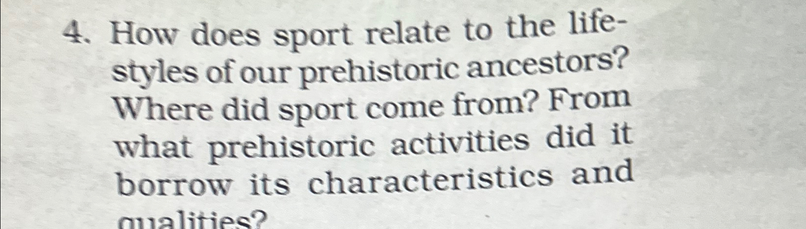 Solved How does sport relate to the lifestyles of our | Chegg.com