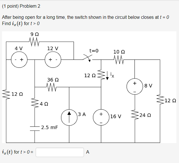 Solved (1 ﻿point) ﻿Problem 2After being open for a long | Chegg.com