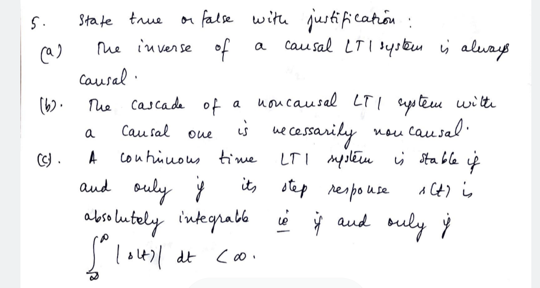 Solved State true or false with justification:(a) ﻿The | Chegg.com