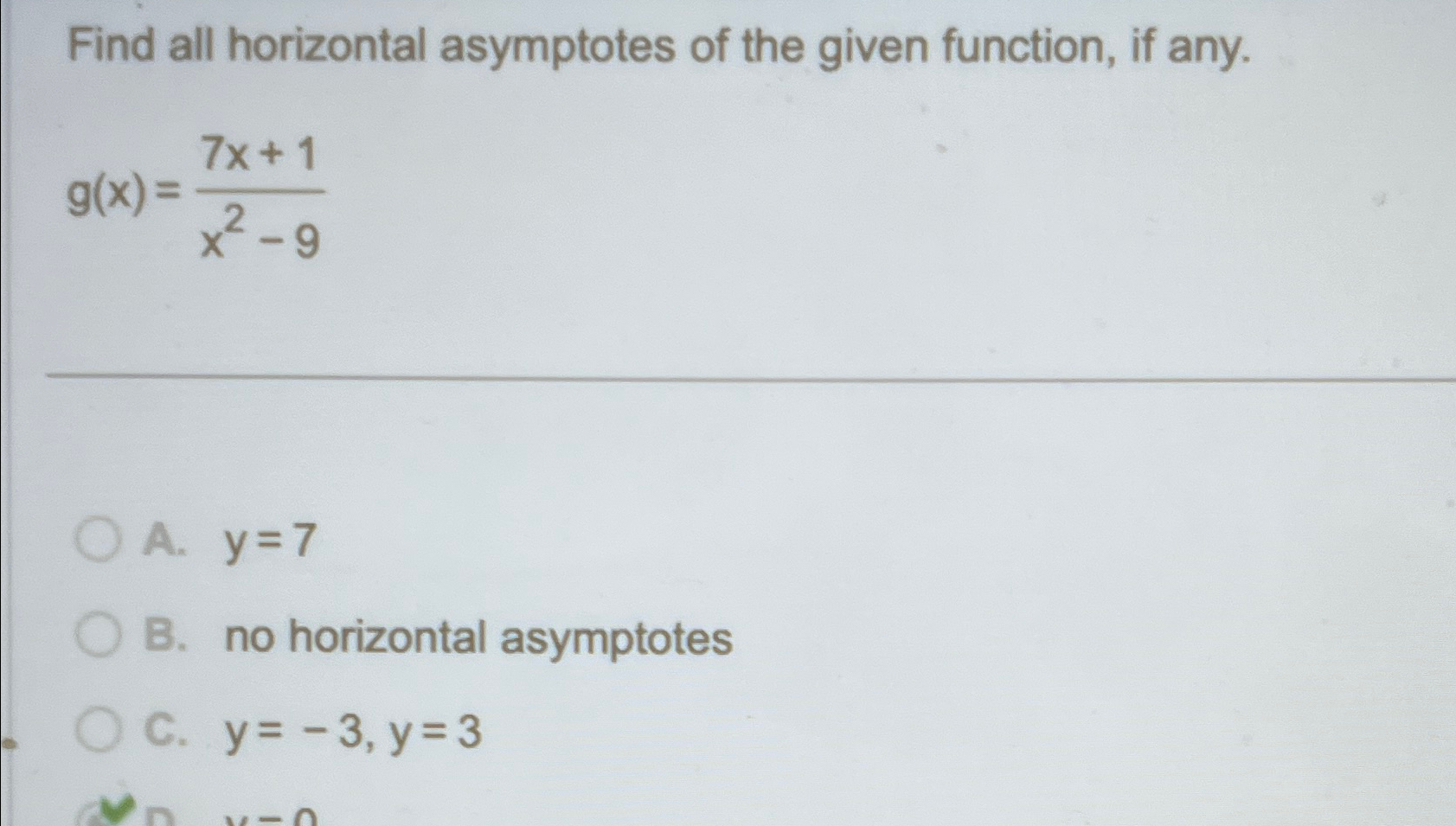 Solved Find all horizontal asymptotes of the given function, | Chegg.com