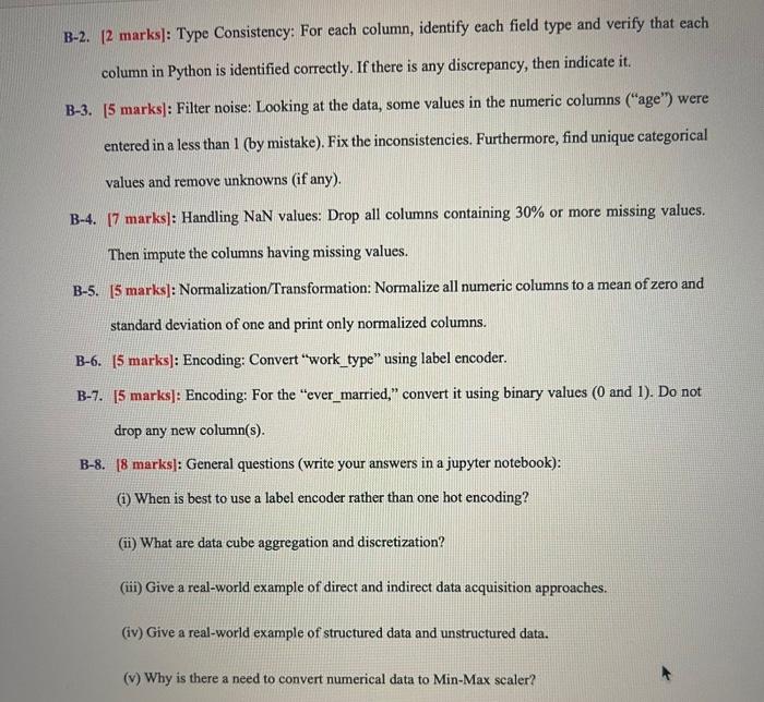 Solved Using the given data do the following: B-1. [3 | Chegg.com