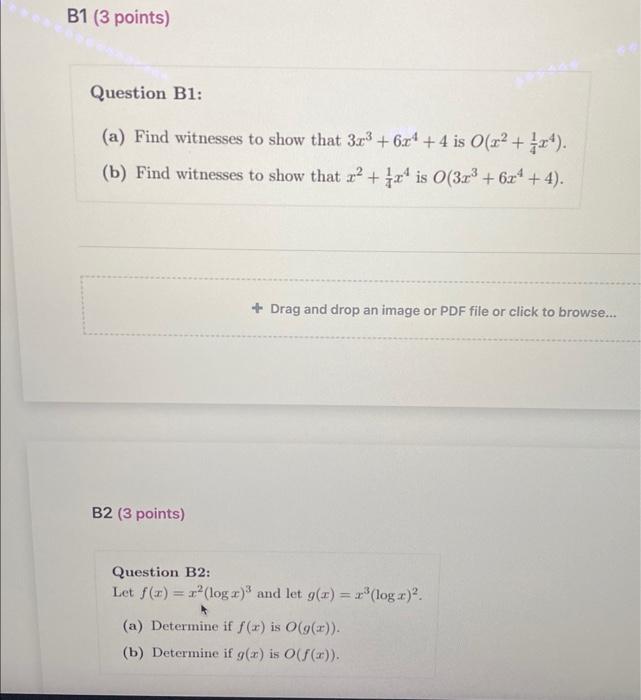 Solved Question B1: (a) Find witnesses to show that | Chegg.com
