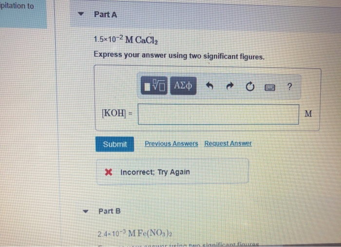 Solved CaCl2 ksp=1.4x10^-2 Fe(NO3)2 ksp= 2.6x10^-2Determine | Chegg.com