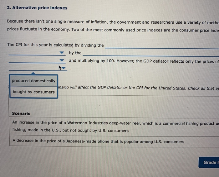 Solved 2. Alternative price indexes Because there isn't one | Chegg.com