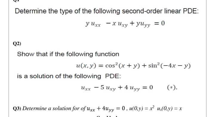 Solved Determine the type of the following second-order | Chegg.com