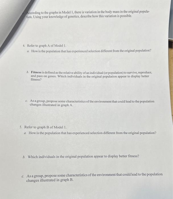 Solved Selection and Speciation How can changes in a | Chegg.com