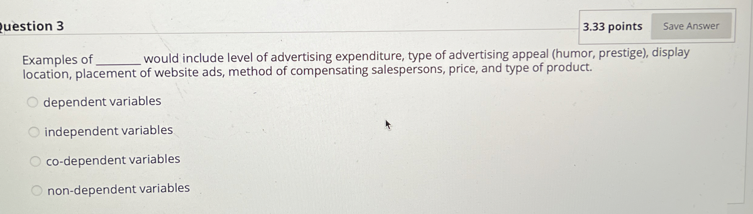 Solved question 33.33 ﻿pointsExamples of q,would include | Chegg.com