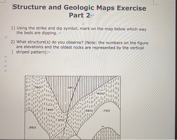 Structure and Geologic Maps Exercise Part 2 1) Using | Chegg.com
