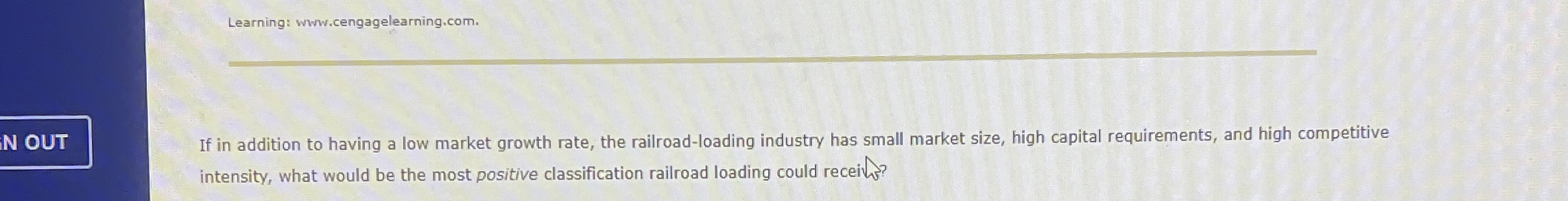 Solved If in addition to having a low market growth rate, | Chegg.com