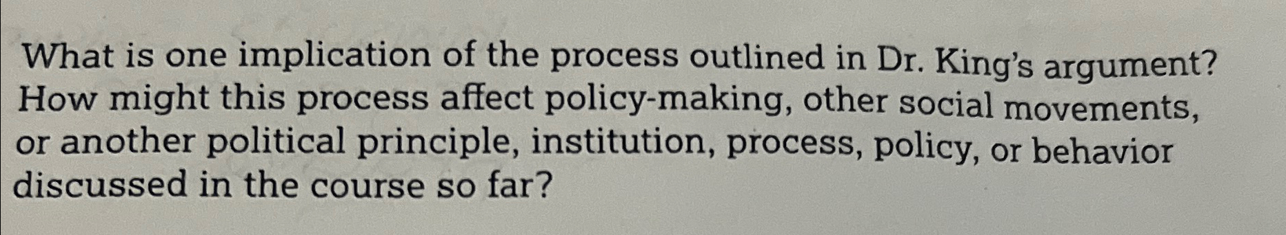 Solved What is one implication of the process outlined in | Chegg.com